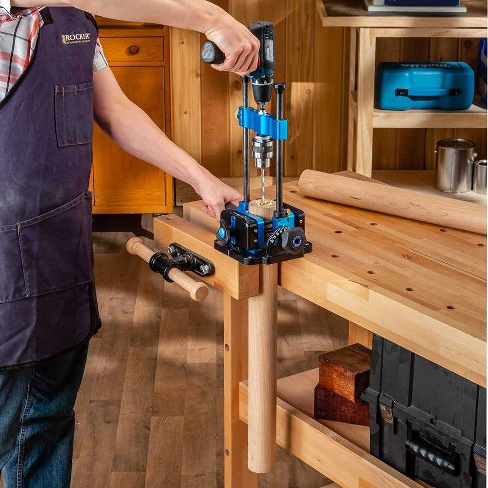 Rockler Drill Guide w/Chuck Key Full-Size Drill Press Accessories for ...